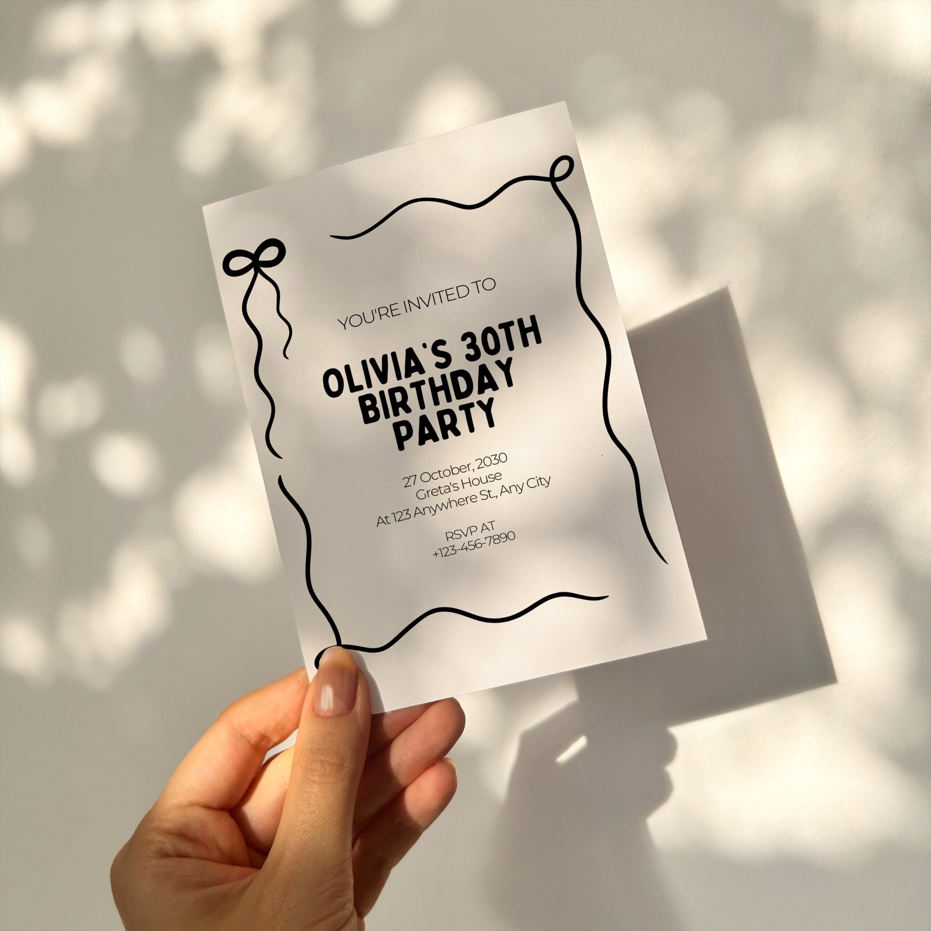 Birthday Card, 30th Birthday Invitation, 26th Birthday Invitation, 29th ...