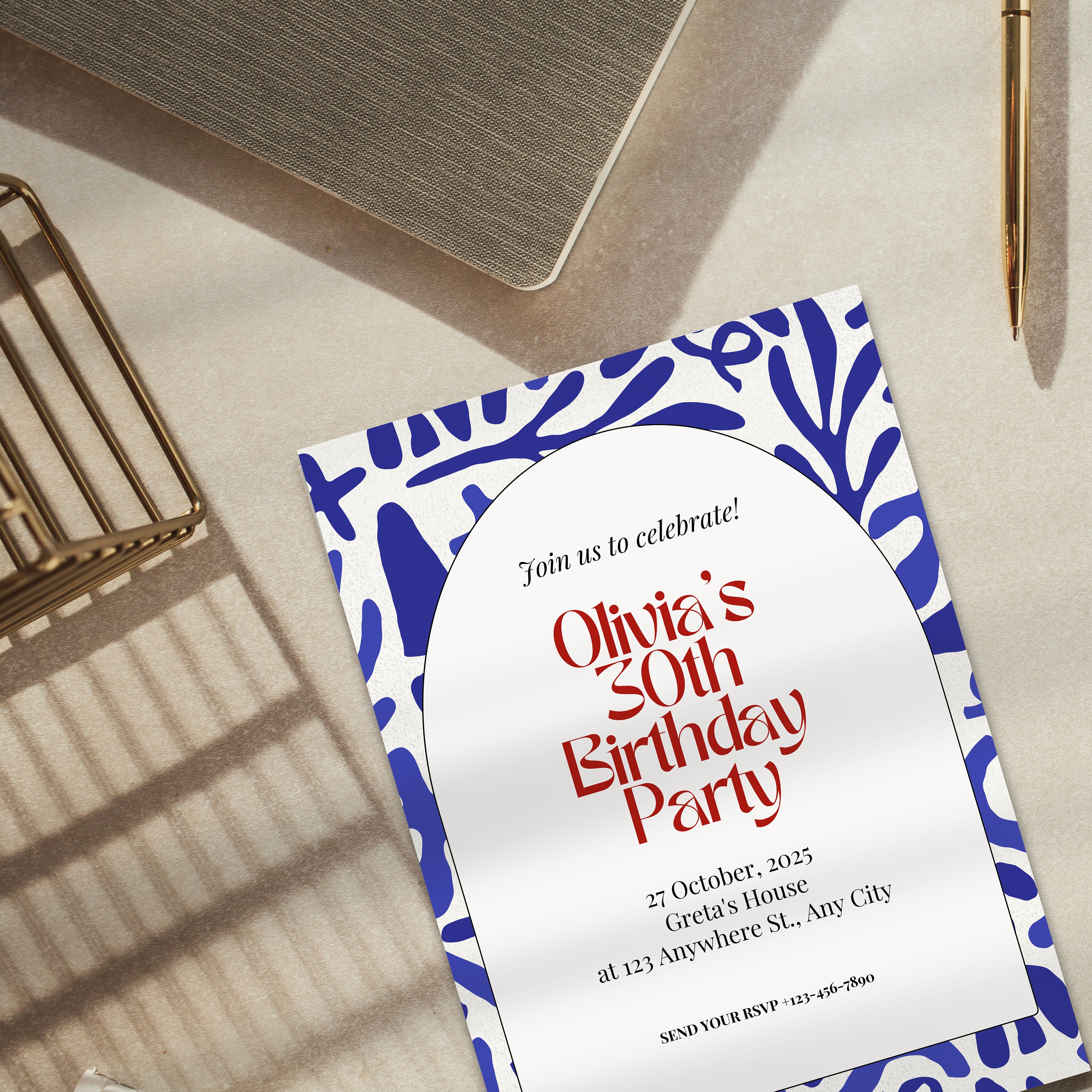 Birthday Card, 30th Birthday Invitation, 26th Birthday Invitation, 29th ...