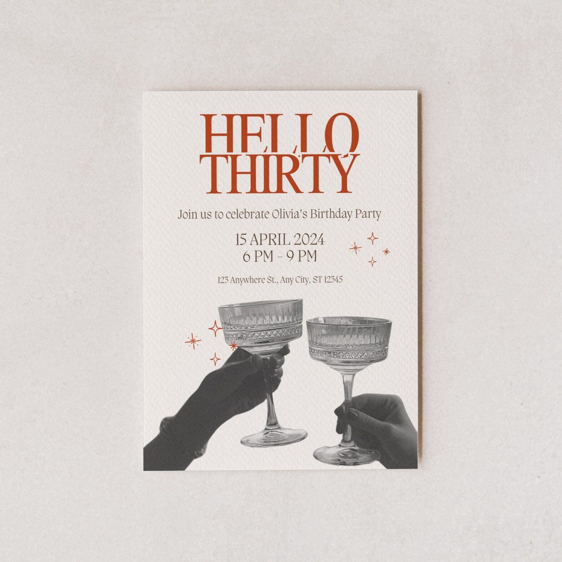Birthday Card, 30th Birthday Invitation, 26th Birthday Invitation, 29th ...