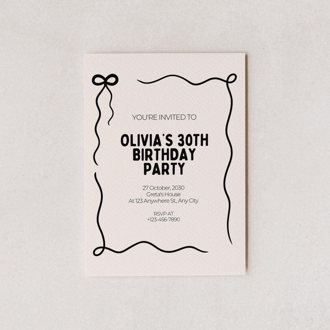 Birthday Card, 30th Birthday Invitation, 26th Birthday Invitation, 29th ...