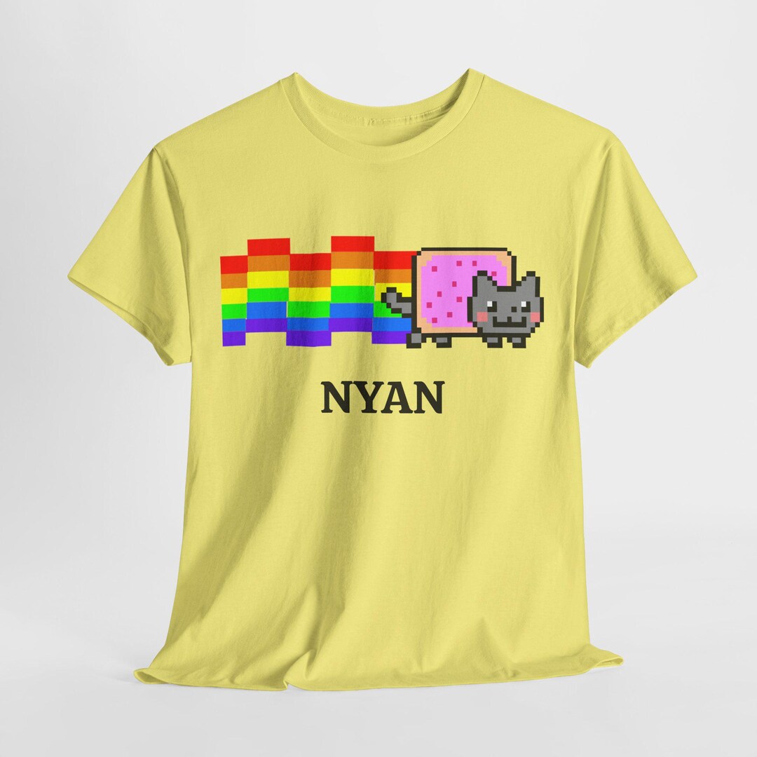 Nyan Cat Unisex Heavy Cotton Tee Top, Gamer T-shirt, Video Game Shirt ...