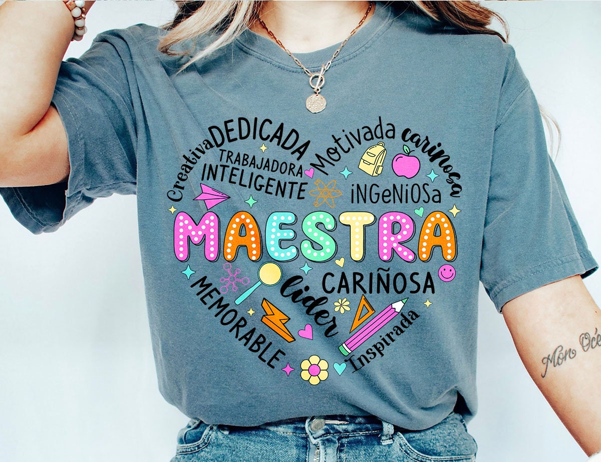 Retro Maestra Word Png, Teacher Life Png, Teach Love Inspire, Spanish ...