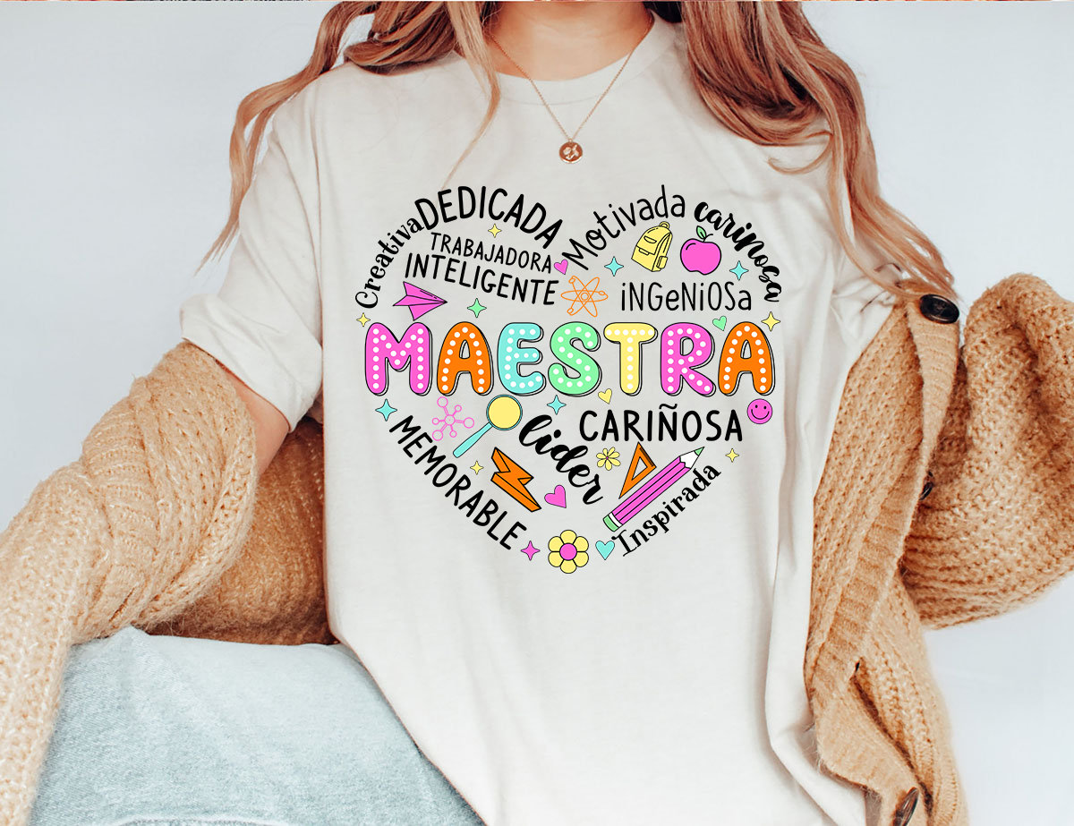 Retro Maestra Word Png, Teacher Life Png, Teach Love Inspire, Spanish ...