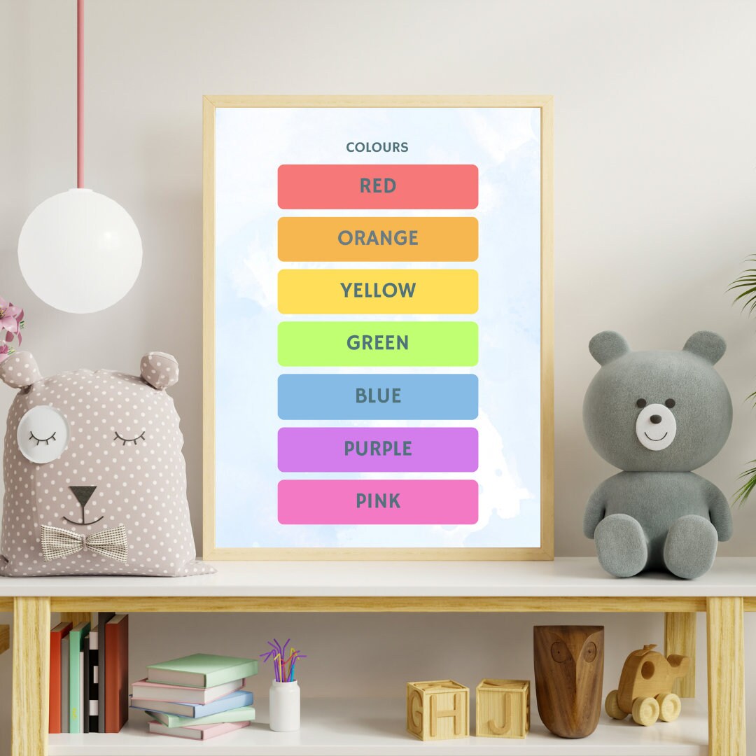 Colours Educational Poster, Classroom Posters, Playroom Decor ...