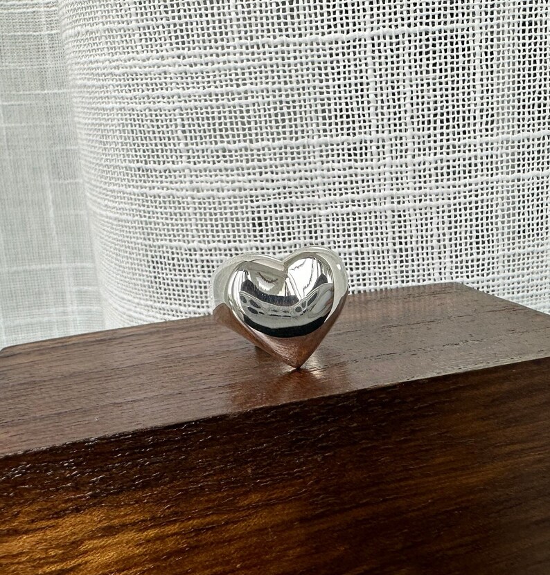 Sterling Silver Heart Ring - Etsy