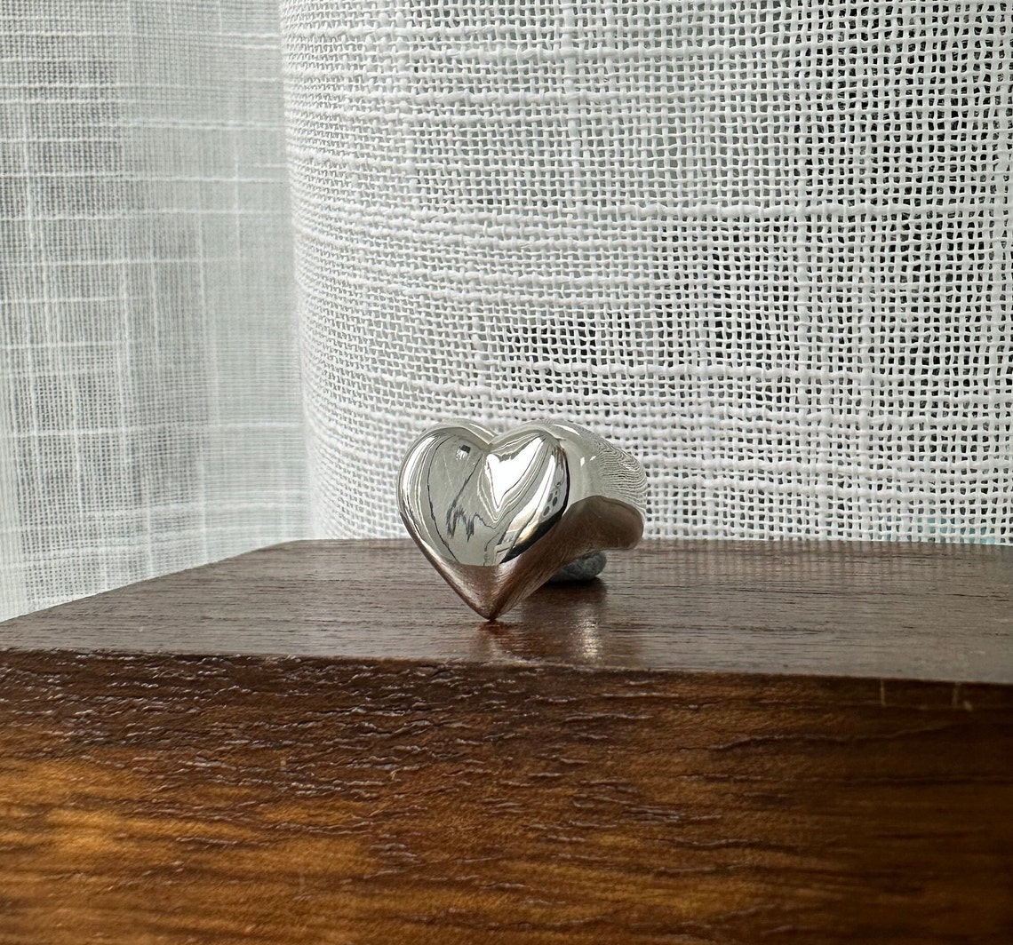 Sterling Silver Heart Ring - Etsy