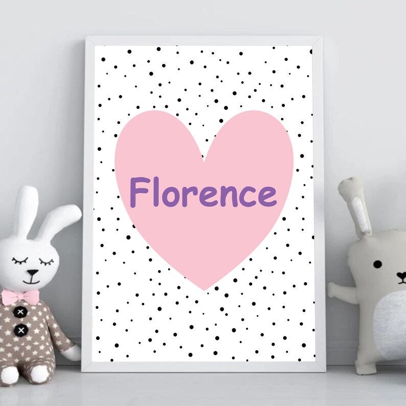 Personalised Tween Girls Prints, Set of 3 Nursery Rainbow Posters, Pink ...