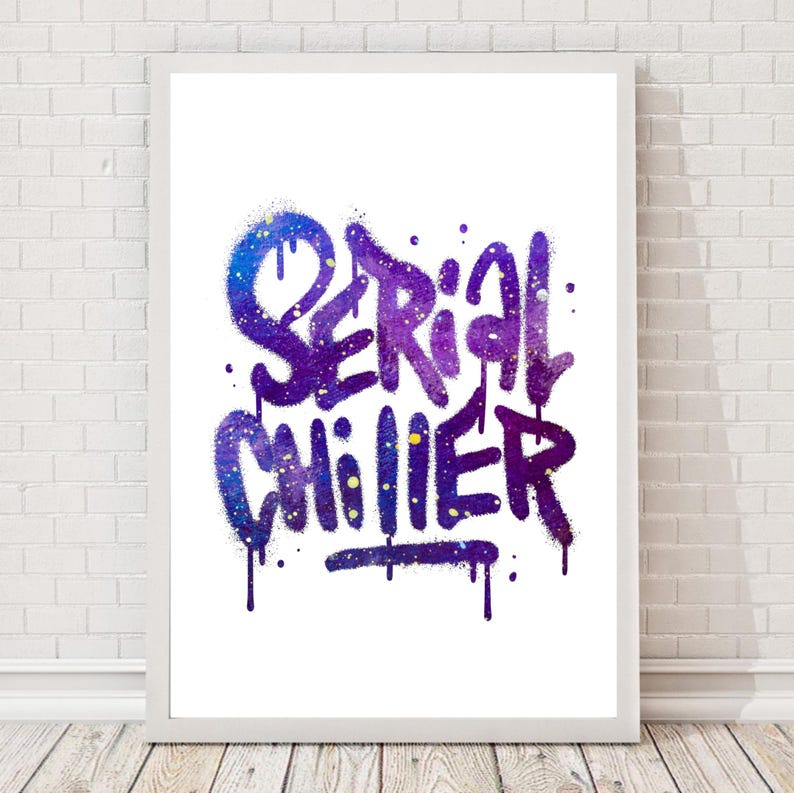 Serial Chiller Graffiti Prints, Purple Teen Room Decor (set of 3) - Etsy