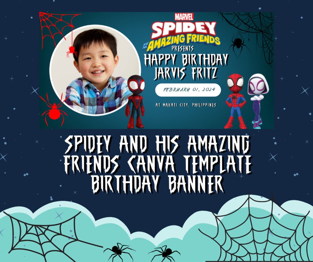 Spider-man / Spidey and His Amazing Friends Theme Canva Template ...