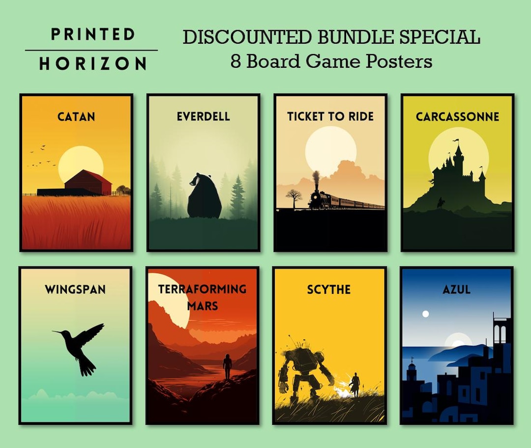 8 Board Game Posters Bundle, Downloadable Print, Boardgame Poster ...