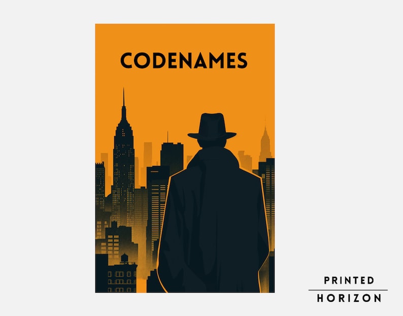 Codenames Board Game, Downloadable Print, Boardgame Poster, Family ...