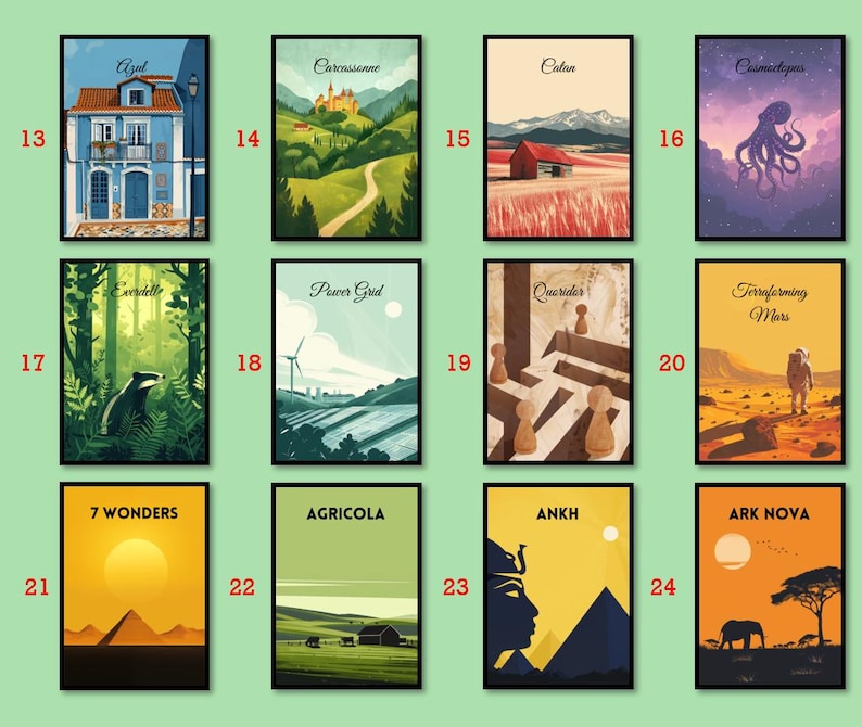 Pick Your 4 Board Game Posters, Downloadable Print, Boardgame Poster ...