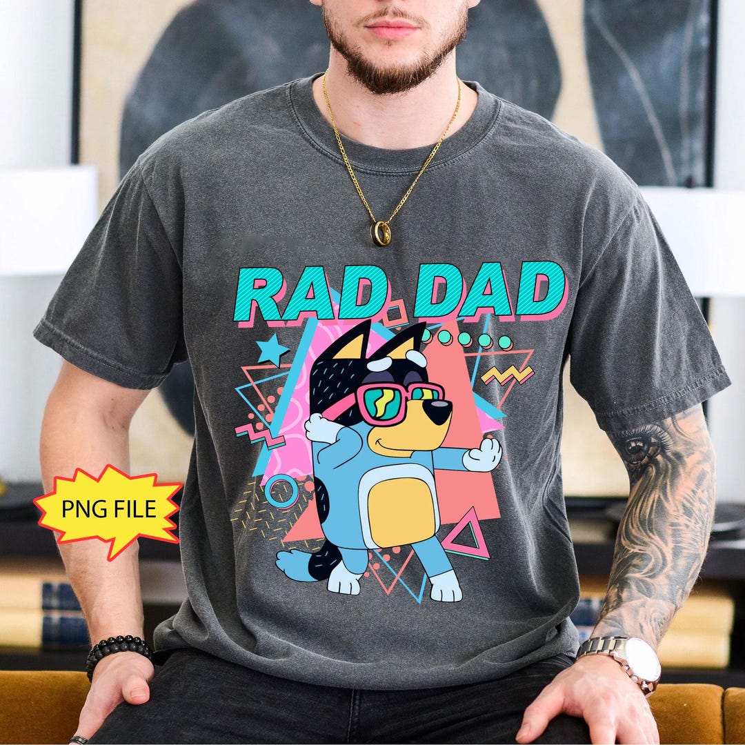 Bluey Rad Dad Png, Bluey Cool Dads Club Png, Bluey Dad Png, Bandit ...