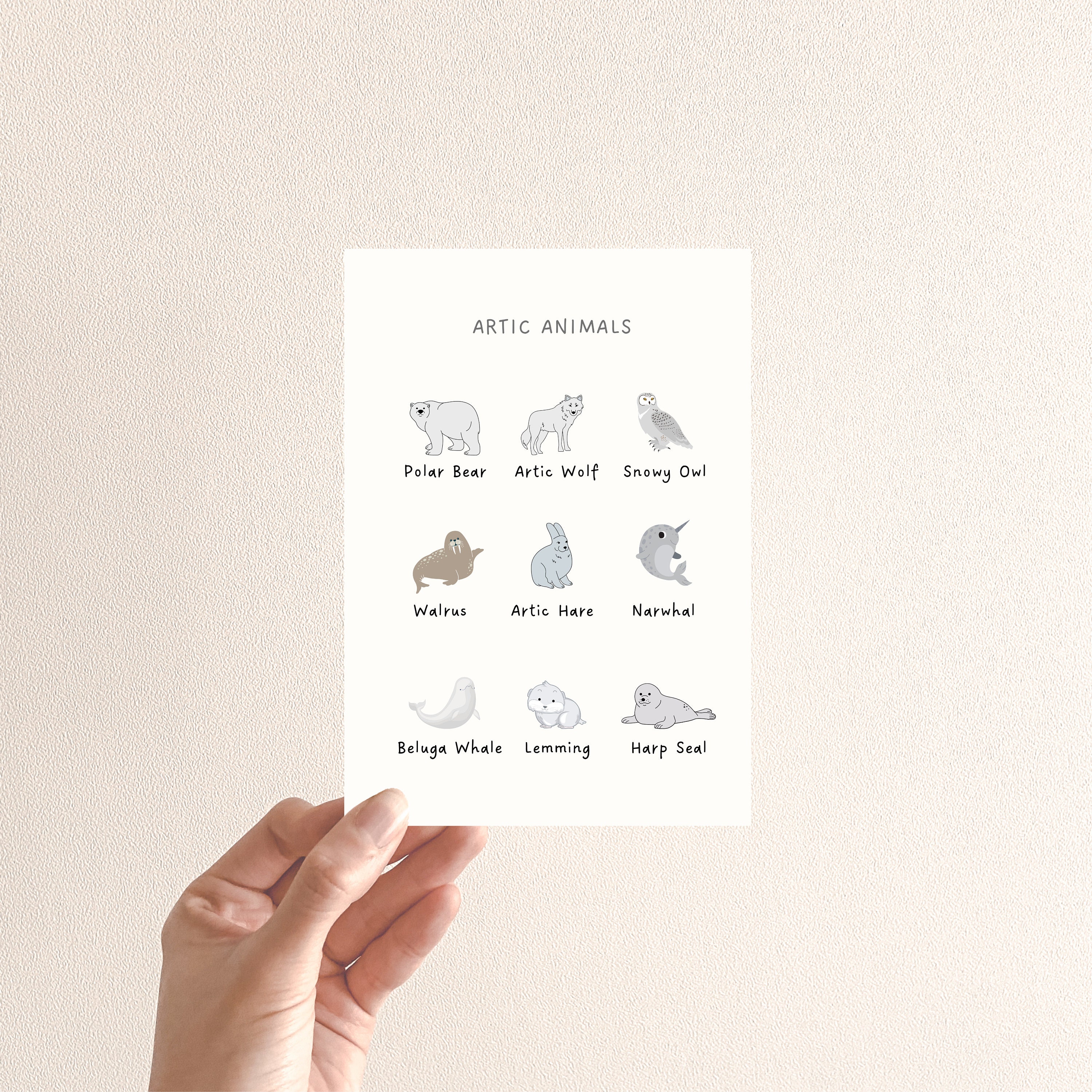 Arctic Animals Educational Poster for Preschool Classroom ...