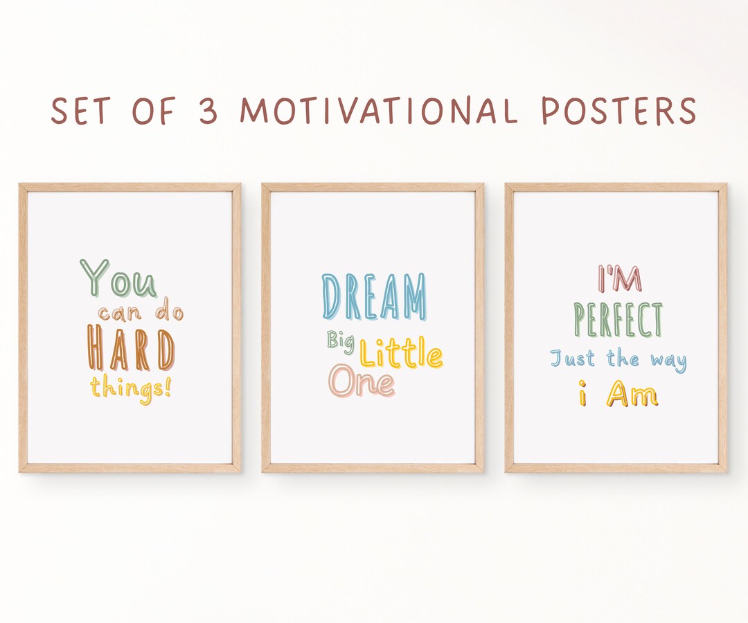 Set of 3 Positive Affirmation Prints Stay Positive Bundle for Toddler ...