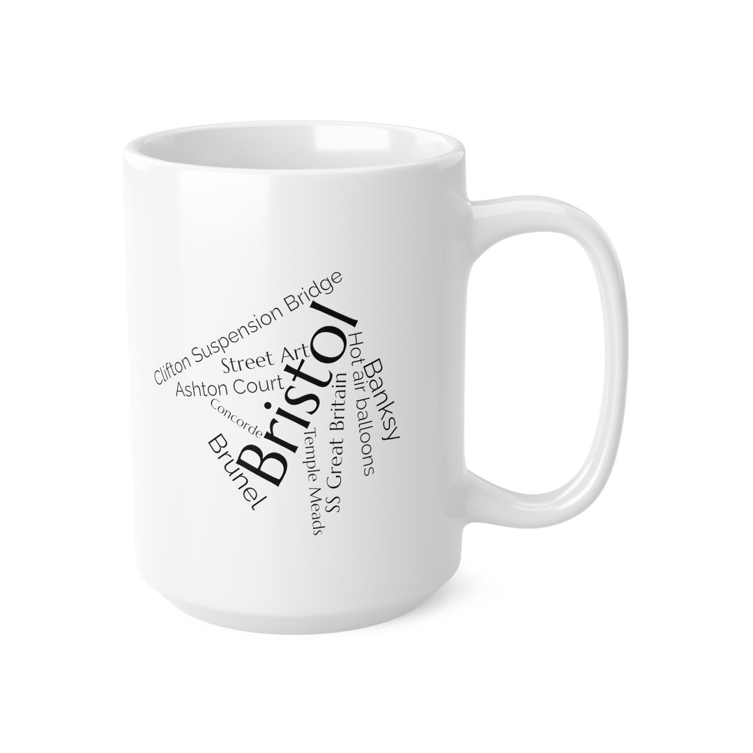 Bristol Word Mug, Local Mug, Geography Mug, Gift, Mug, Coffee Cup, Word ...