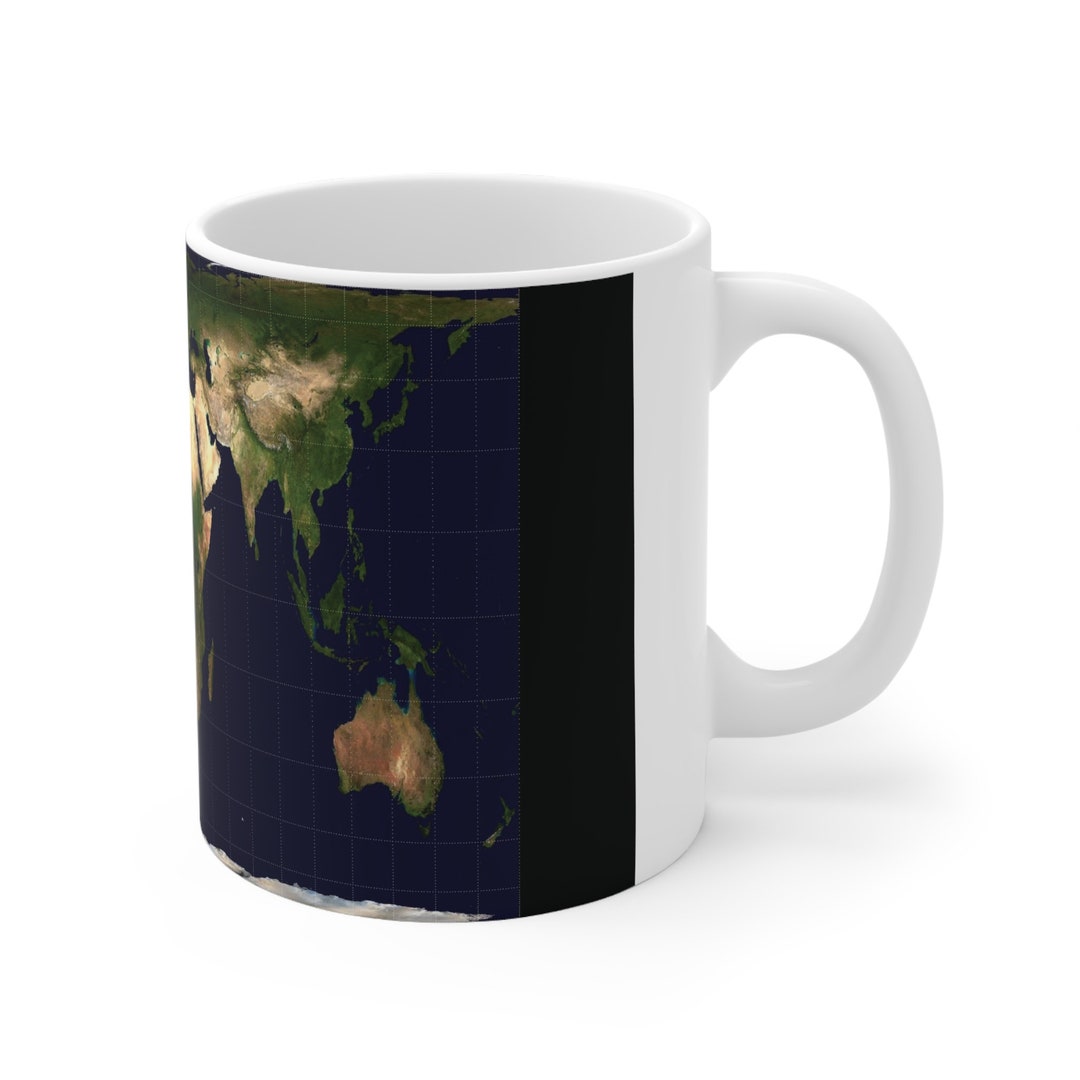 World Map Mug Gall-peters Projection - Etsy