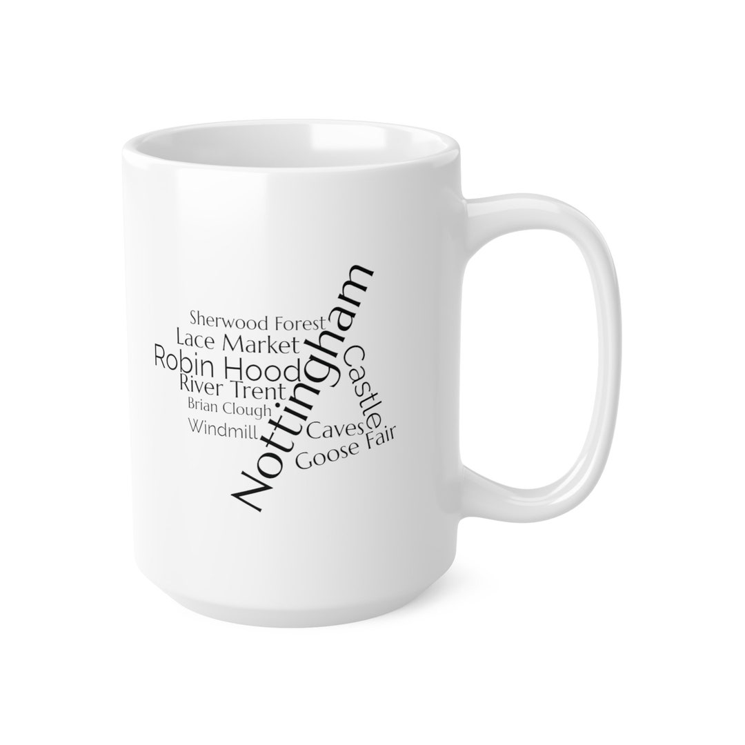 Nottingham Word Mug, Local Mug, Geography Mug, Gift, Mug, Coffee Cup ...