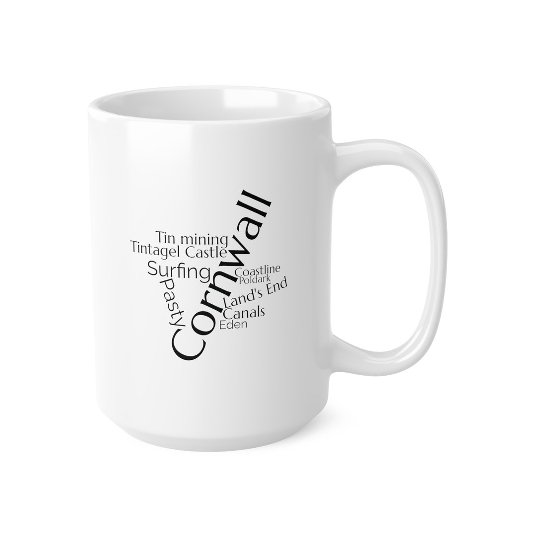 Cornwall Word Mug, Local Mug, Geography Mug, Gift, Mug, Coffee Cup ...