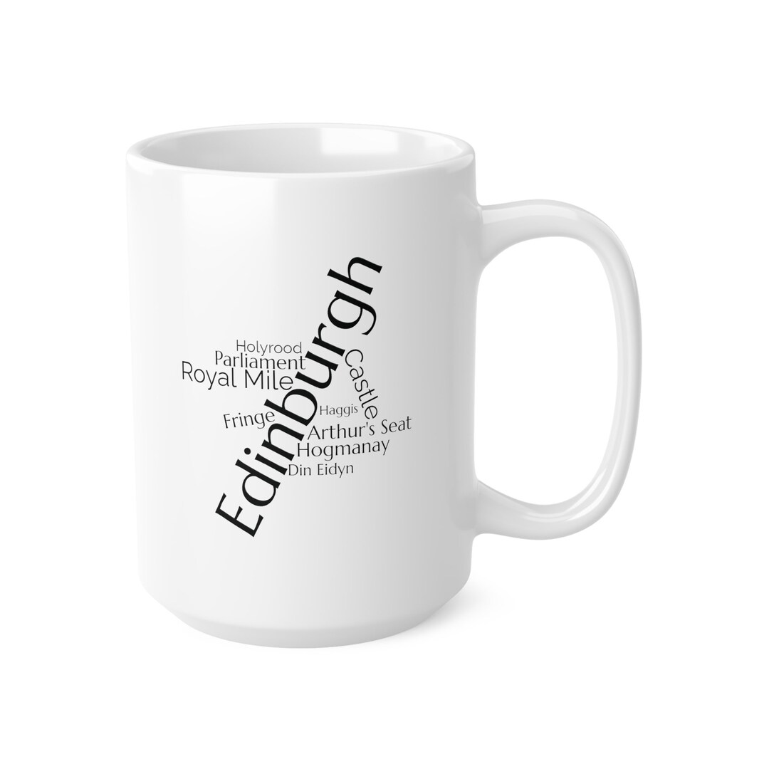 Edinburgh Word Mug, Local Mug, Geography Mug, Gift, Mug, Coffee Cup ...