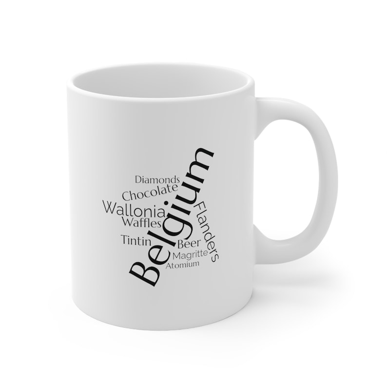 Belgium Word Mug, Local Mug, Geography Mug, Gift, Mug, Coffee Cup, Word ...