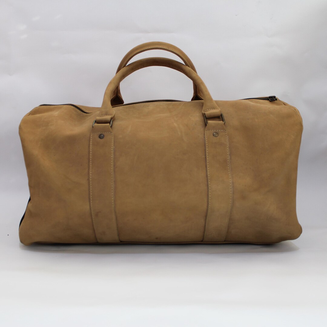Crazy Horse Real Leather Duffel Bag, Brass Clips - Etsy