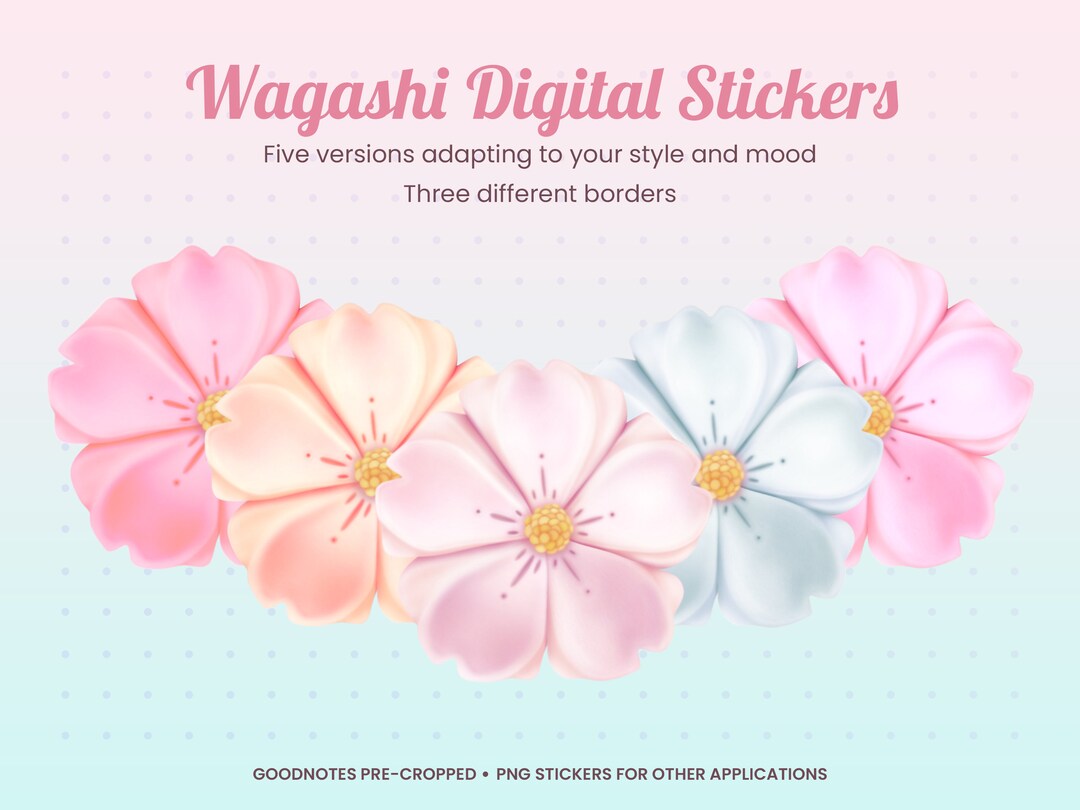 Wagashi Nerikiri Sakura Digital Stickers for Digital Planner, Digital ...