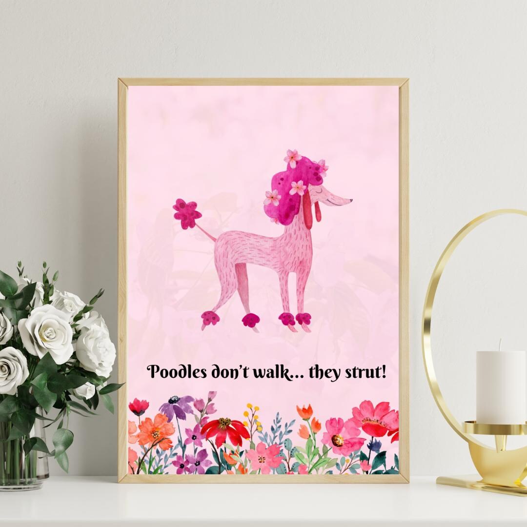 Sassy & Fluffy: the Poodle Attitude Poster, Digital Print, Wall Art ...