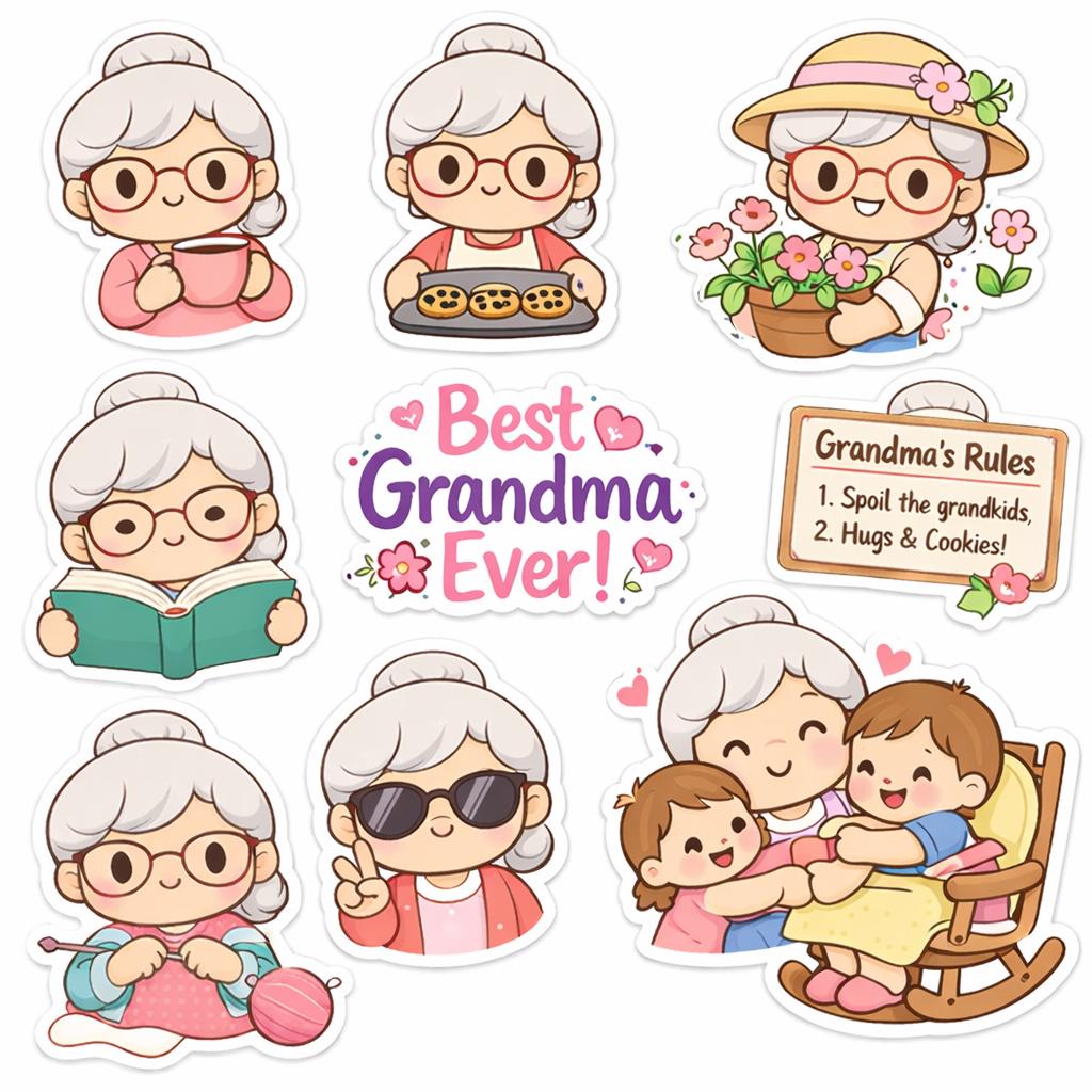 Grandma Cartoon Sticker Pack – Mother's Day Gift (digital Download) - Etsy