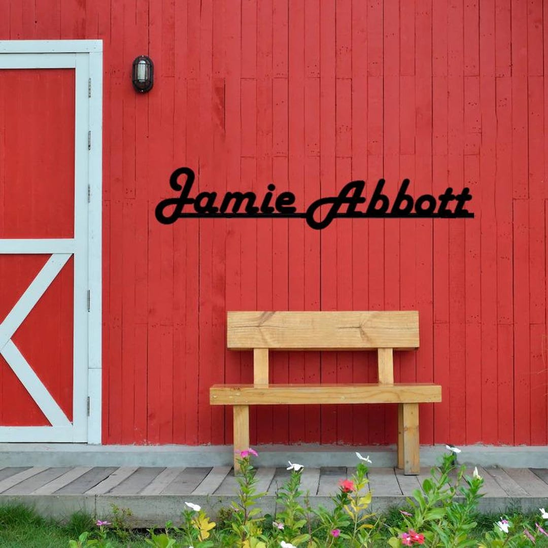 Custom Script Metal Words - Personalized Name Plaque - Laser Cut Metal ...