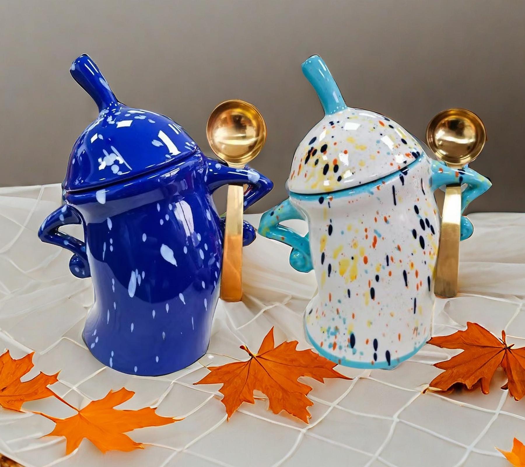 Customizable Retro Sassy Canister, Handmade Ceramic Spice Jars With Lid ...