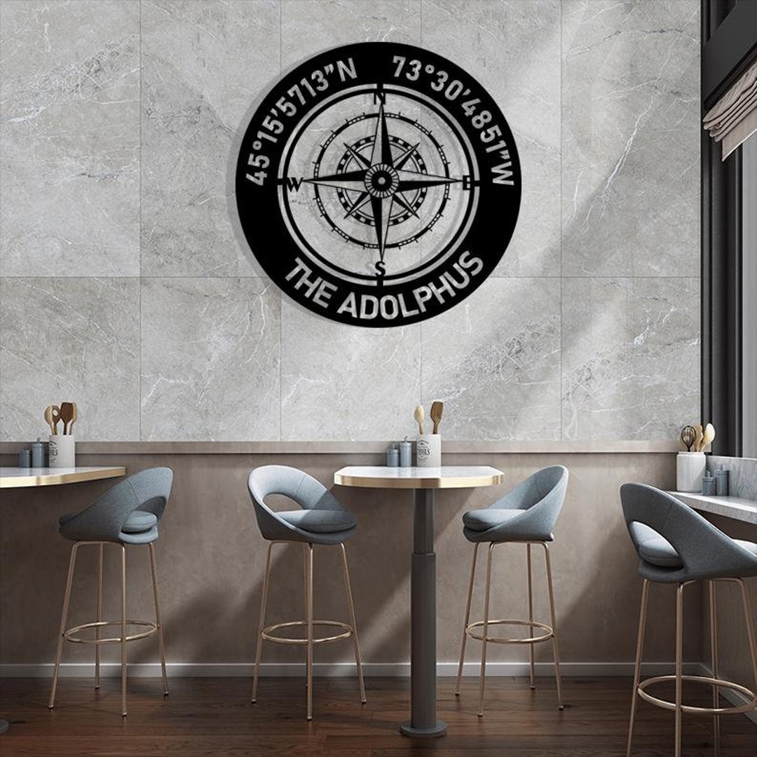 Custom Nautical Compass Metal Wall Art Compass Metal Sign Nautical ...