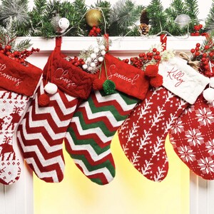 2024 Family Christmas Stocking-knitted Christmas Stockings-embroidered ...