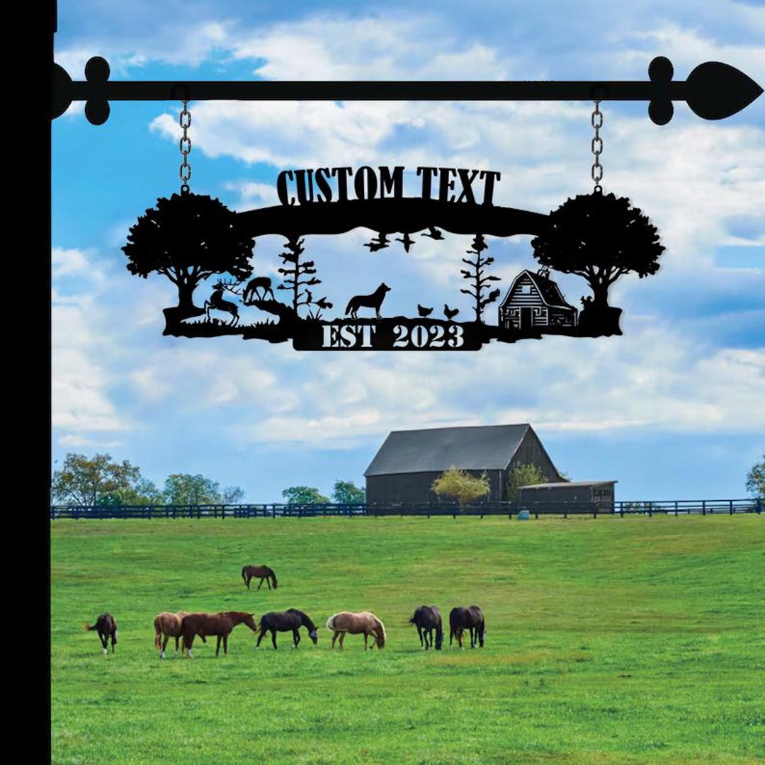 Personalized Farmhouse Metal Sign,，farm Animals Metal Sign，personalized ...