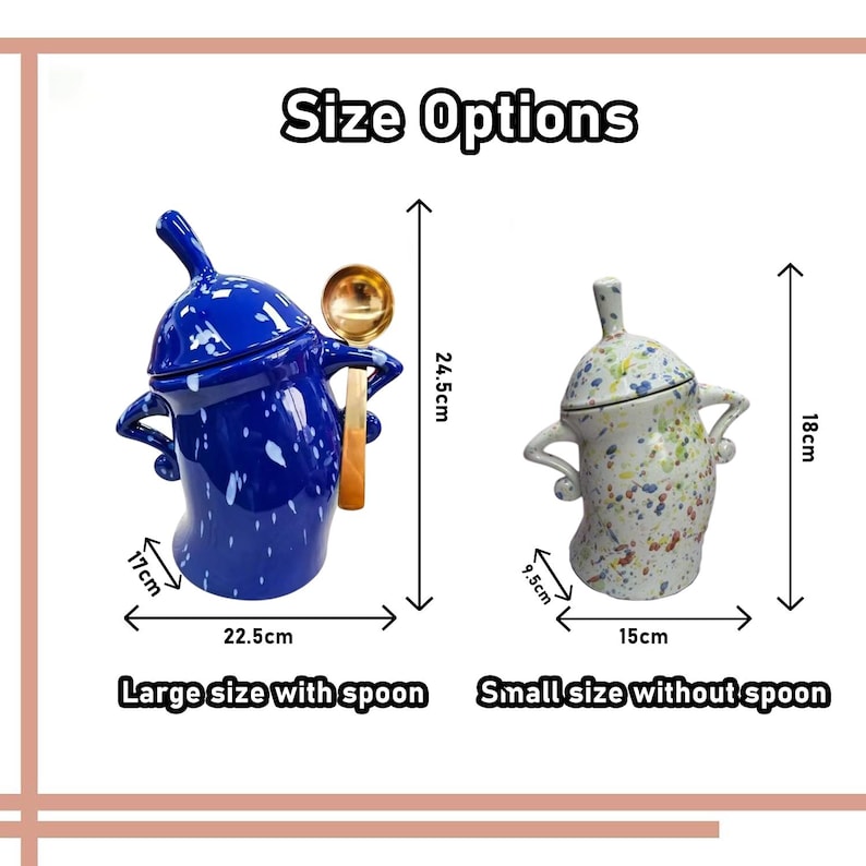 Customizable Retro Sassy Canister, Handmade Ceramic Spice Jars With Lid ...