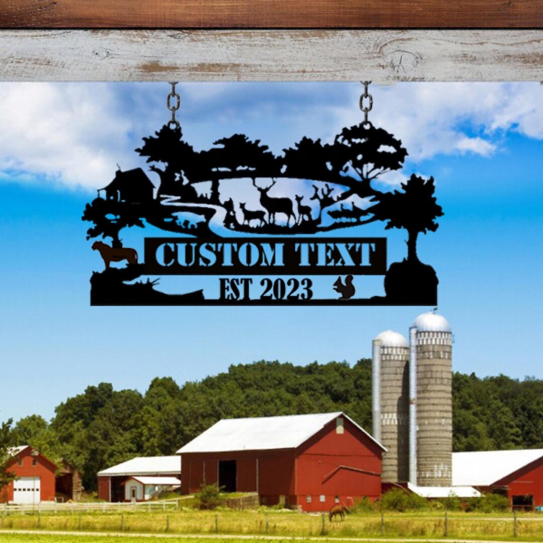 Custom Metal Ranch Name Sign, Custom Farmhouse Metal Sign, Family Name ...