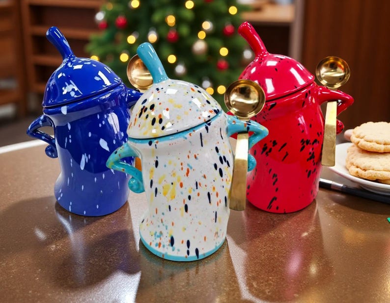 Customizable Retro Sassy Canister, Handmade Ceramic Spice Jars With Lid ...