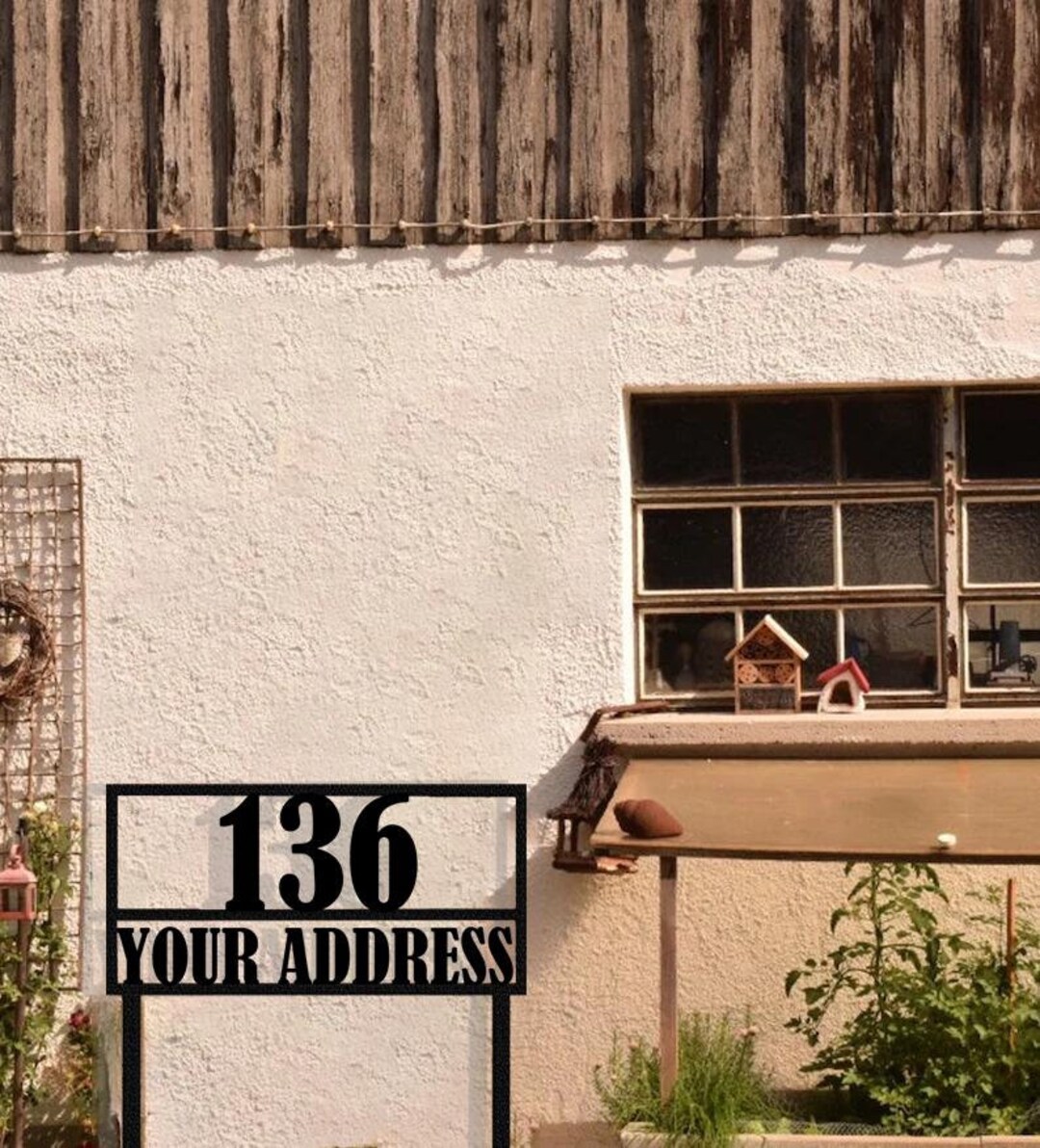 Personalized Metal Address Sign, Custom Number Sign, Street Address ...