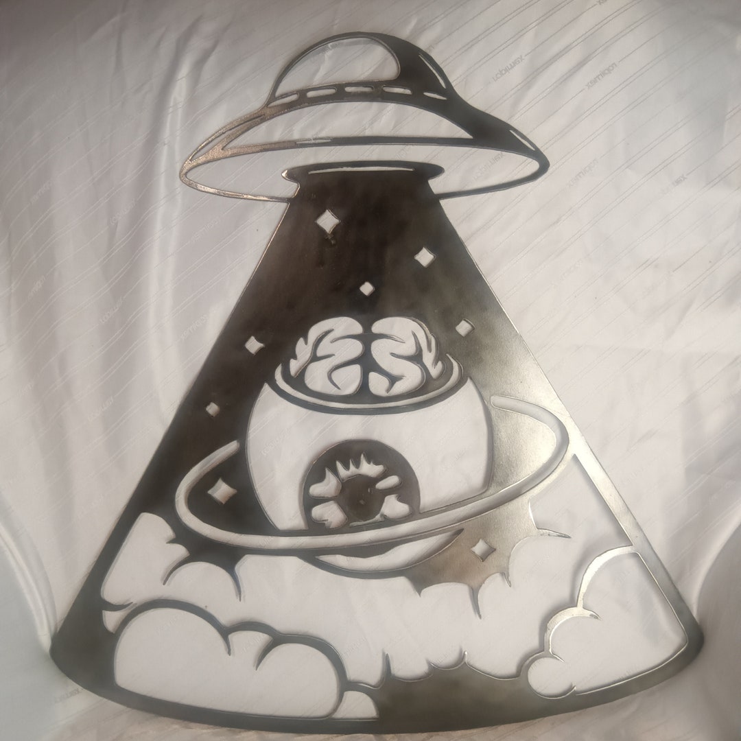 Brain Abduction Saucer Plasma Cut Steel Wall Art Handcrafted - Etsy