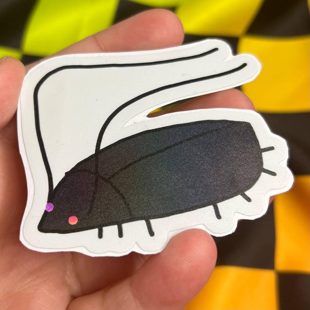 Roach Holographic Vinyl Sticker, Rainbow, Cartoon, Cockroach, Bug ...