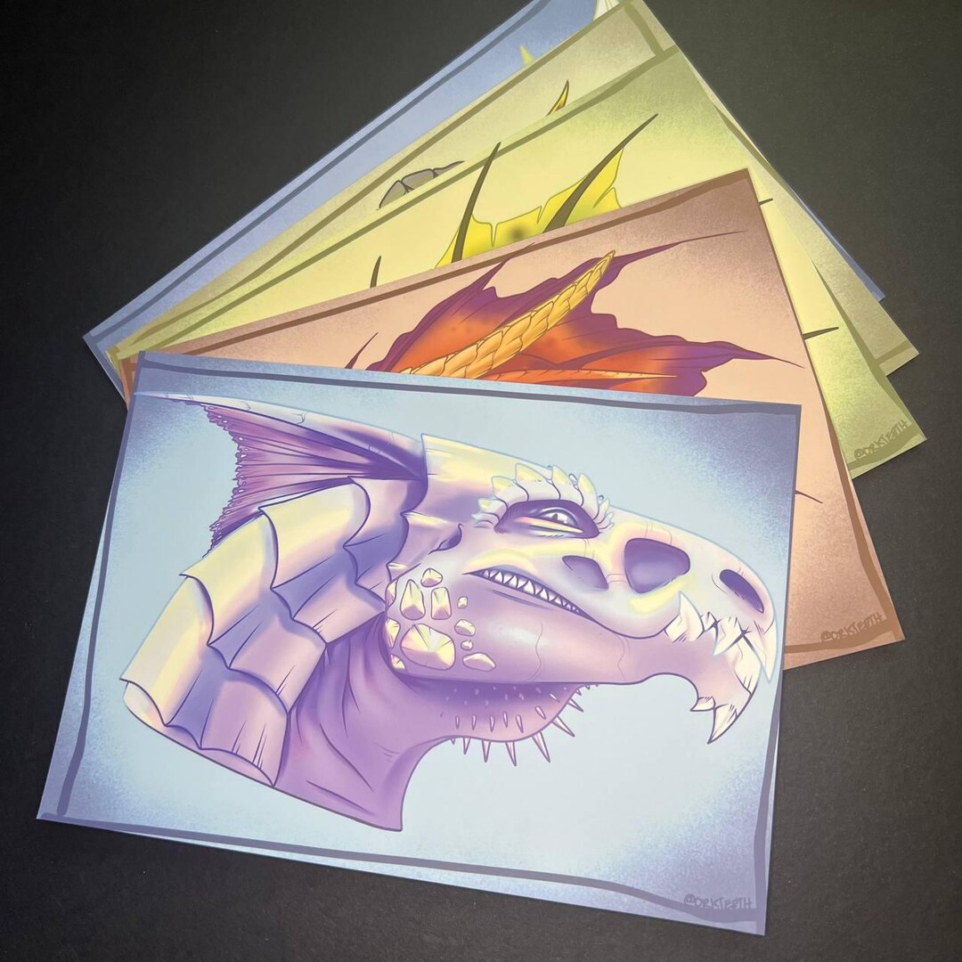 White Ice Dragon, Dnd Inspired A5 Matt Art Print, Chromatic, Evil ...
