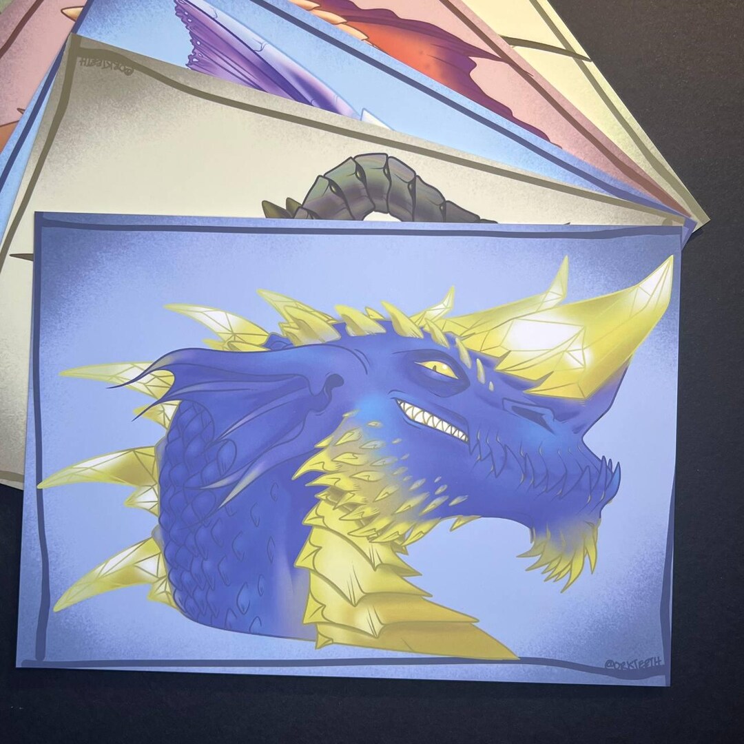 Blue Electric Dragon, Dnd Inspired A5 Matt Art Print, Chromatic, Evil ...