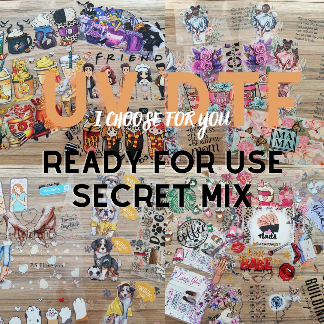 UV DTF Secret Mix, Bulk, Wholesale, Ready to Apply, No Heat Needed ...