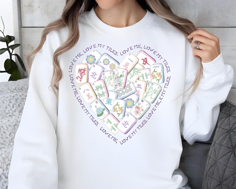 Mahjong Heart Clipart Set-4png Files,mahjong Saying Watercolor (digital ...