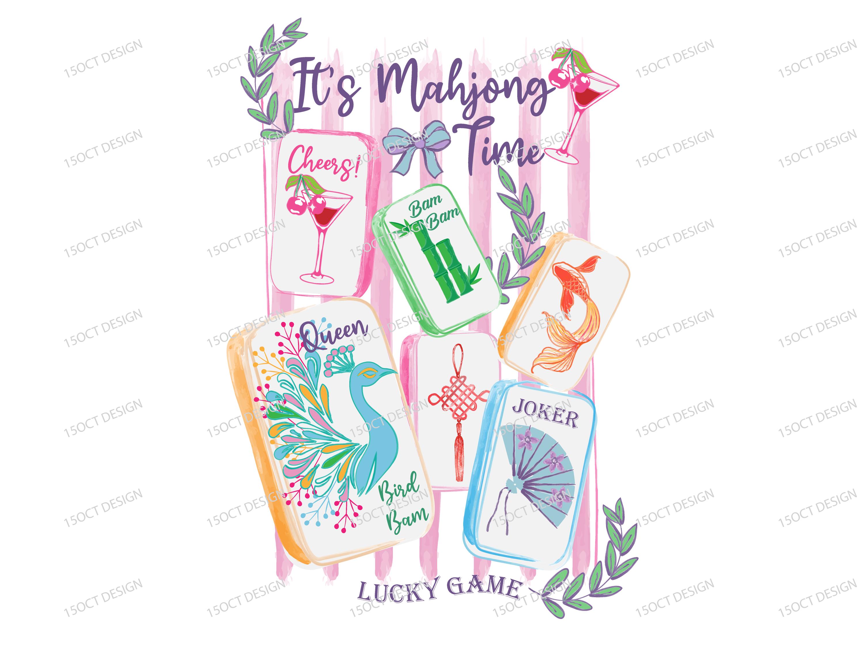 Mahjong Watercolor Clipart: Tile Designs With Quotes (3PNG Files) - Etsy