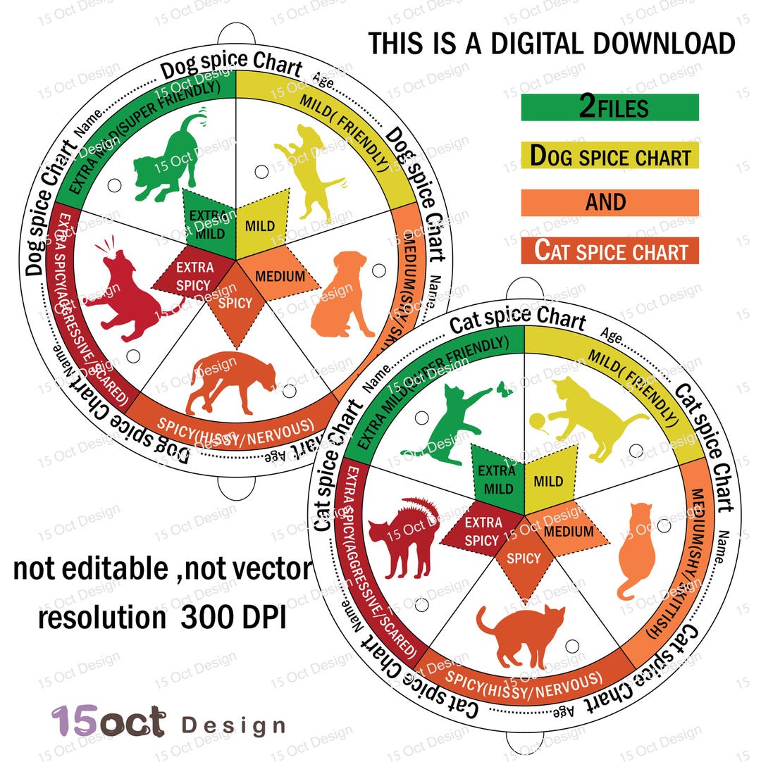 Dog and Cat Spice Chart,veterinary,spice Chart for Dog ,spice Chart for ...