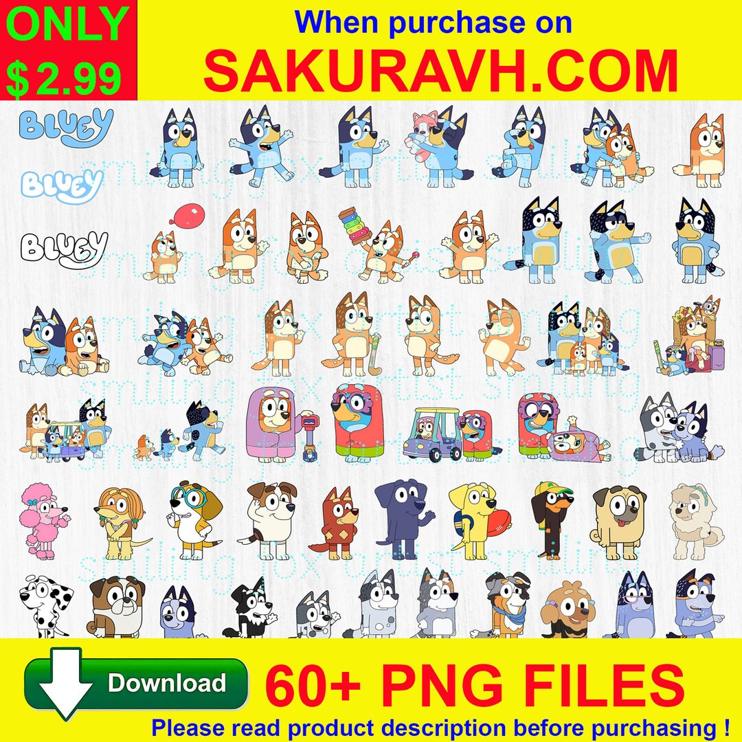 60 Mega Blue Dog Clipart Bundle, Blue Dog Birthday Themed, Blue Dog ...