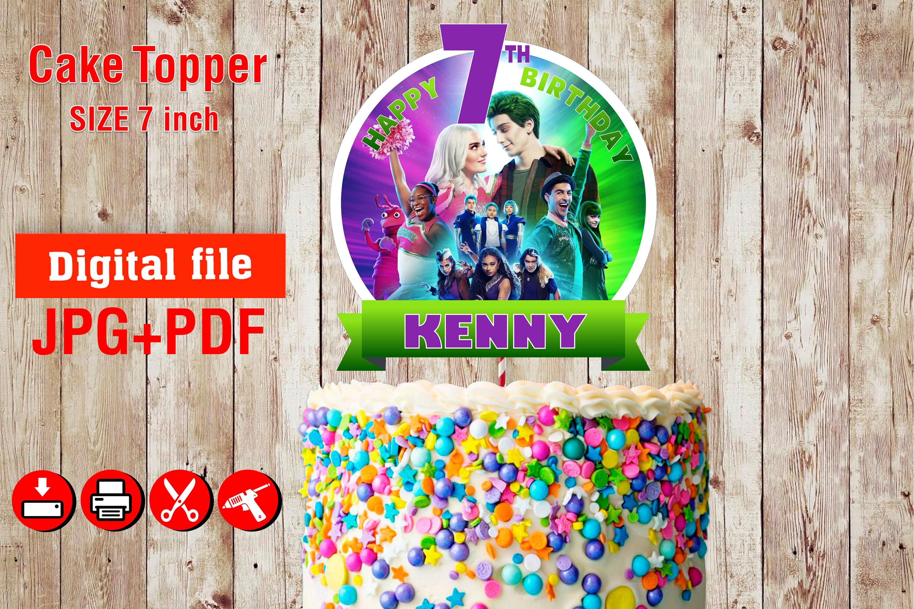 Personalized DIGITAL File Cake Topper Digital File ONLY Cake Topper ...