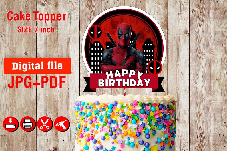 INSTANT DOWNLOAD - DIGITAL Files Cake Topper + Cupcake Toppers - Etsy