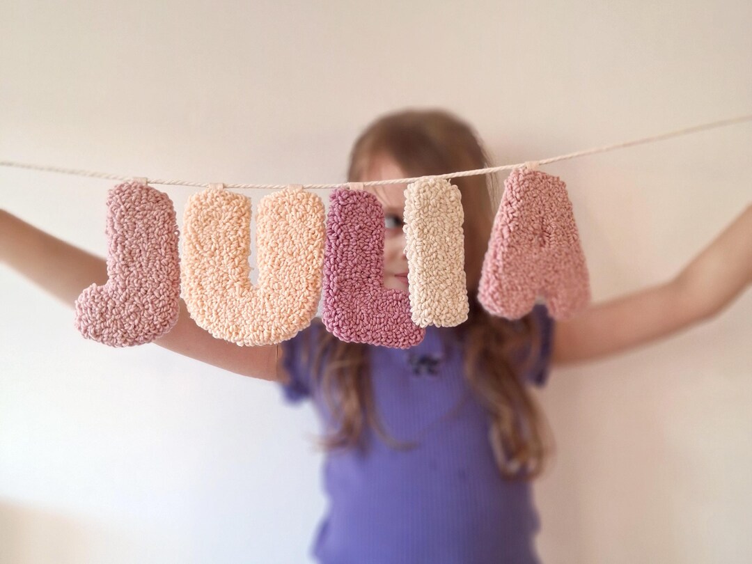 Personalized Name Garland for Girls Room Decor, Custom Nursery Wall ...